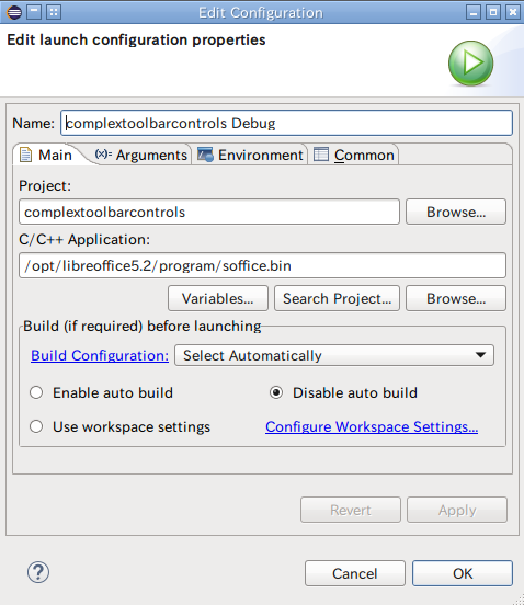 linuxBean14.04(164)LibreOfficeのC++の拡張機能の例をEclipseでデバッガにかける-p--q