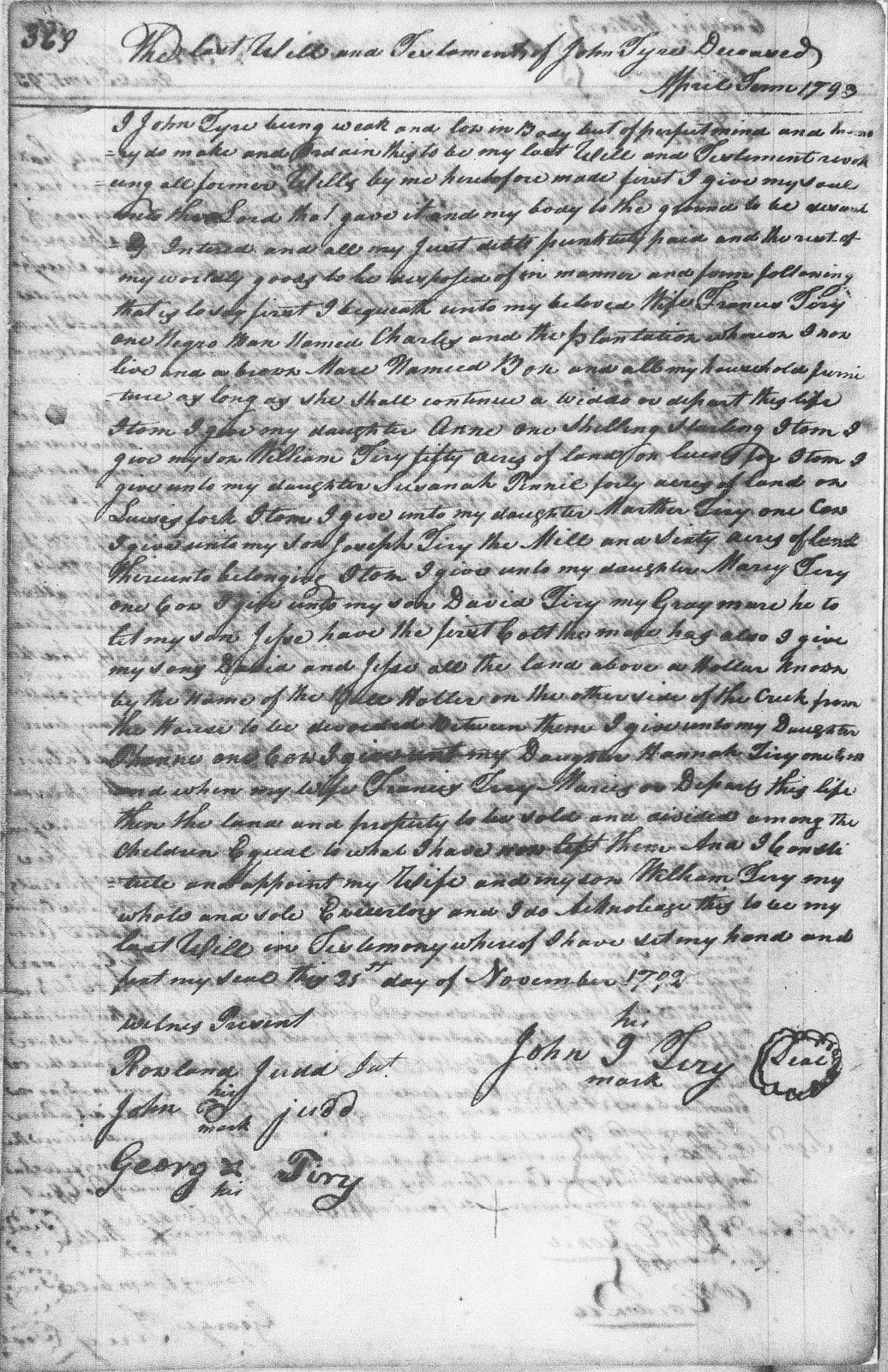 Old Stones Undeciphered: Amanuensis Monday: The Will of John Tyree 1793 ...