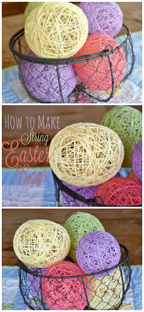 How to Make String Easter Eggs - Adventures of a DIY Mom