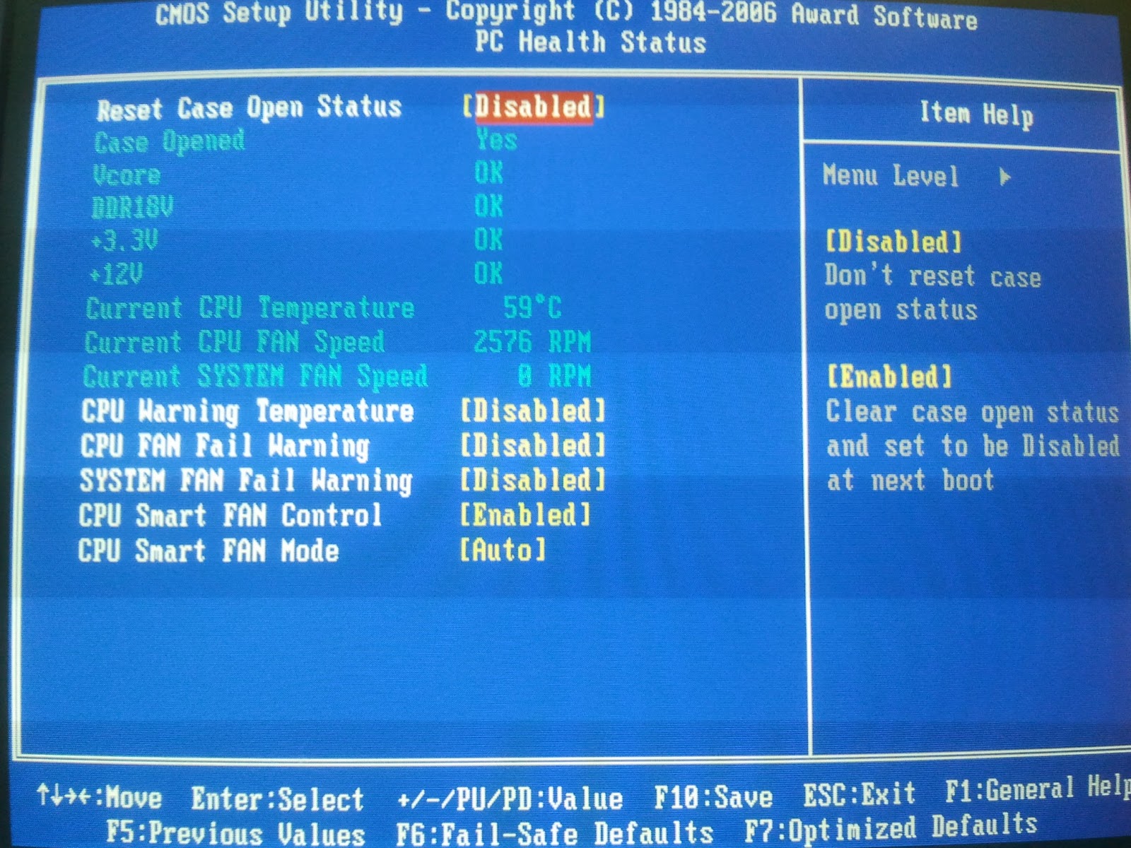 Sewdewks: Menús de una BIOS