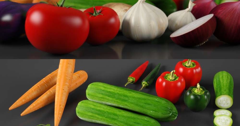 vegetables set 3d models