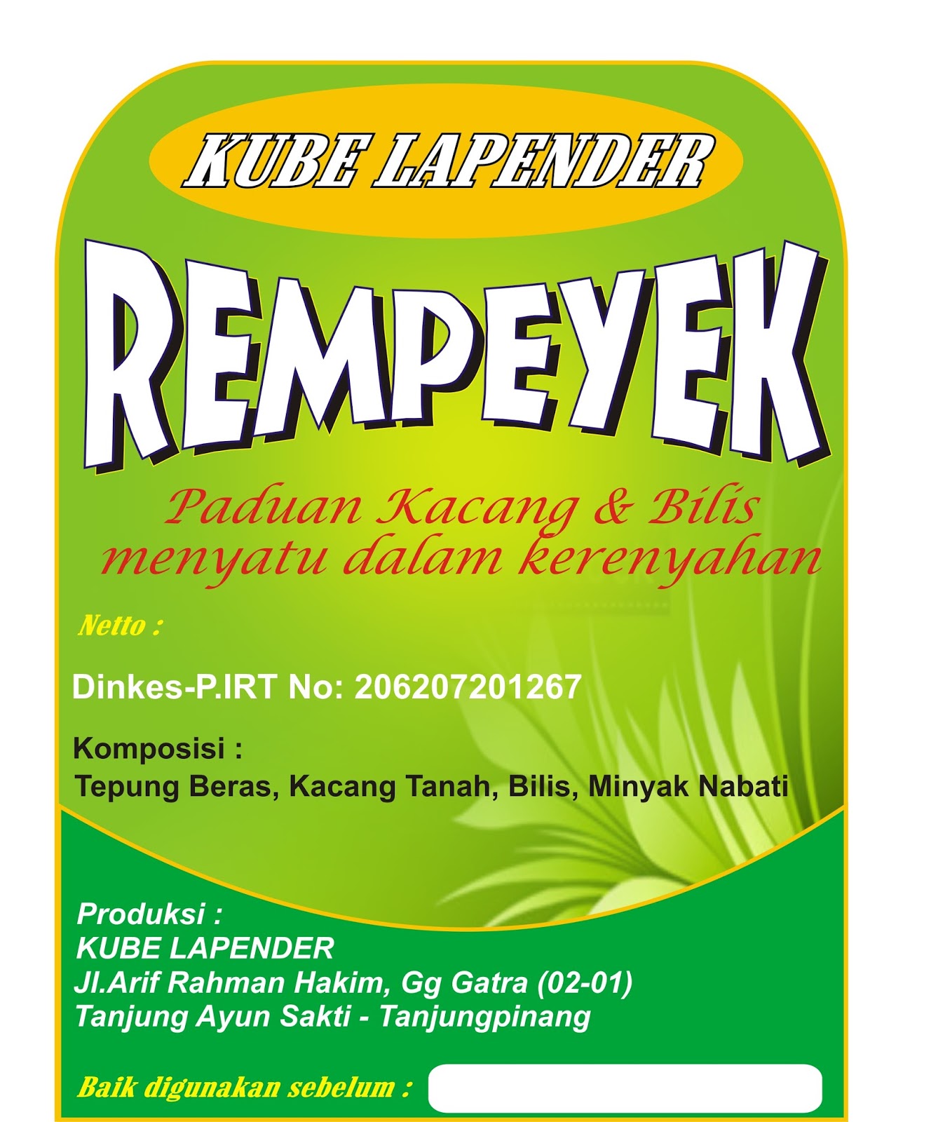 contoh Label kemasan makan dan minuman