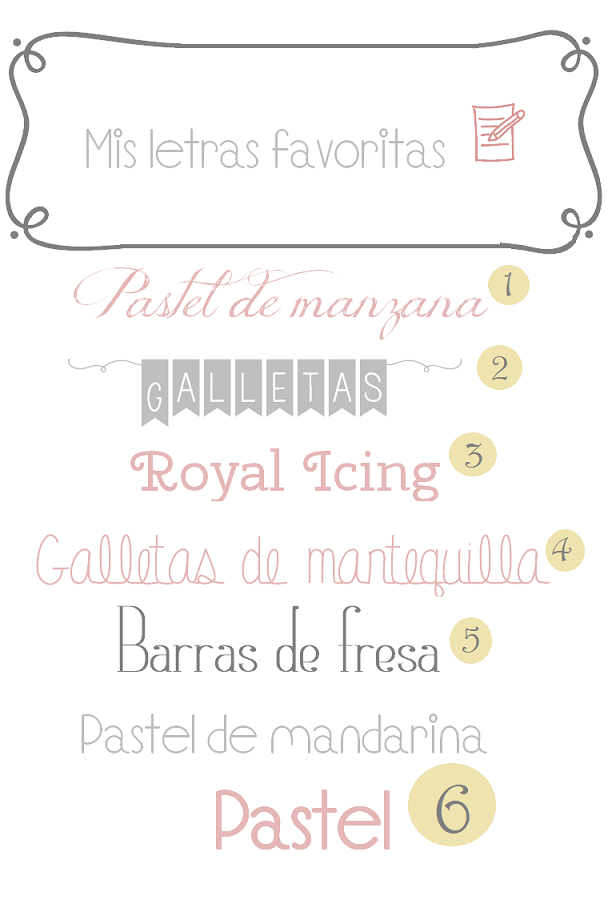 Mis letras favoritas - Proyecto Pastelito