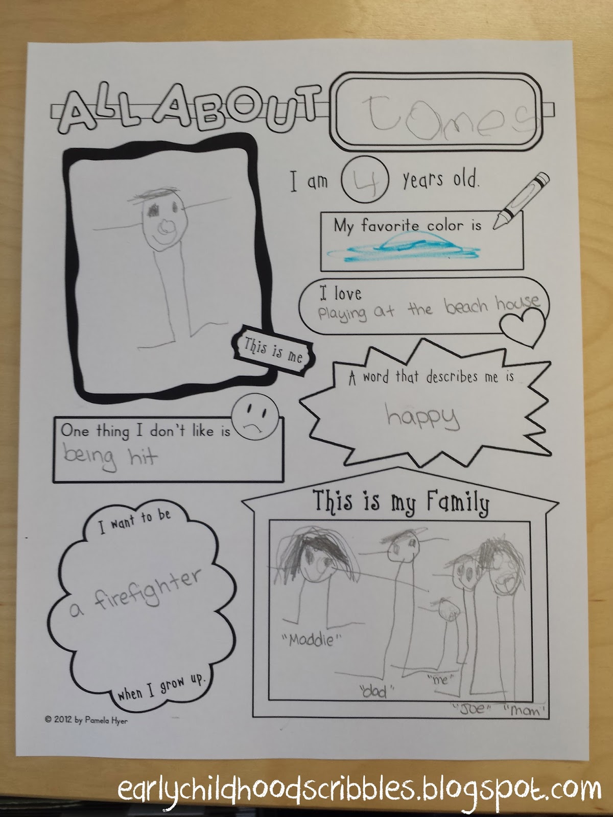 Early Childhood Scribbles: All About Me Star, Poem, and Portfolio Page!