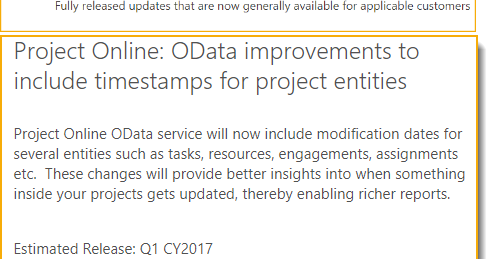 Project Server & Online Behind The Scene: LAUNCHED - OData Improvements ...