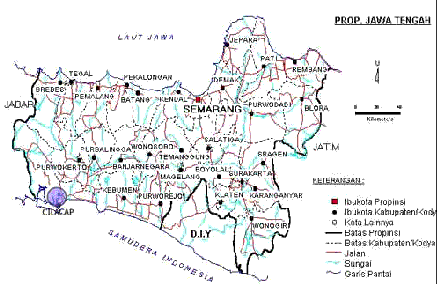 Gambar Peta Lokasi Kabupaten Cilacap, Jawa Tengah | Gambar Peta ...