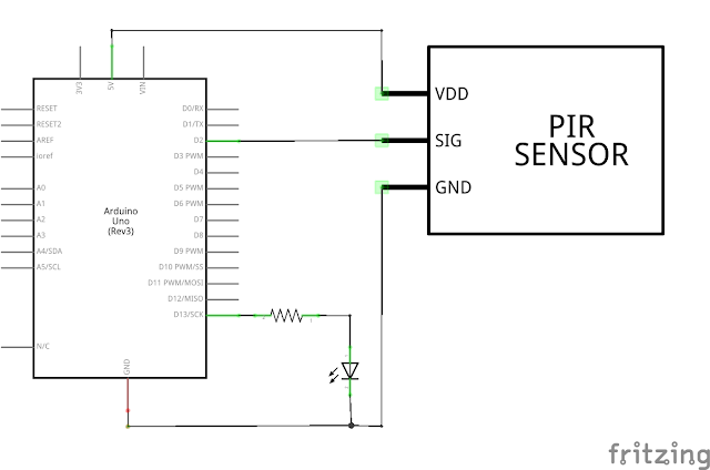 PIR Motion Sensor Example - KAJANAN