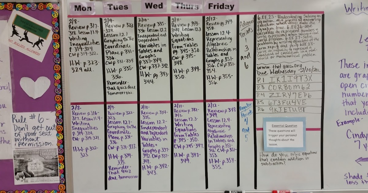 Mrs. Negron 6th Grade Math Class: Agenda for the week of 2/8-12/2016
