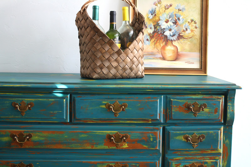 The Turquoise Iris ~ Furniture & Art: Teal Buffet / Dresser