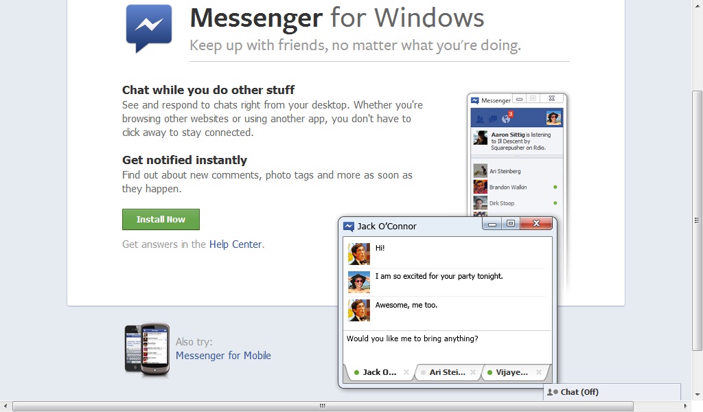Facebook Messenger für Windows Downloads - marscms