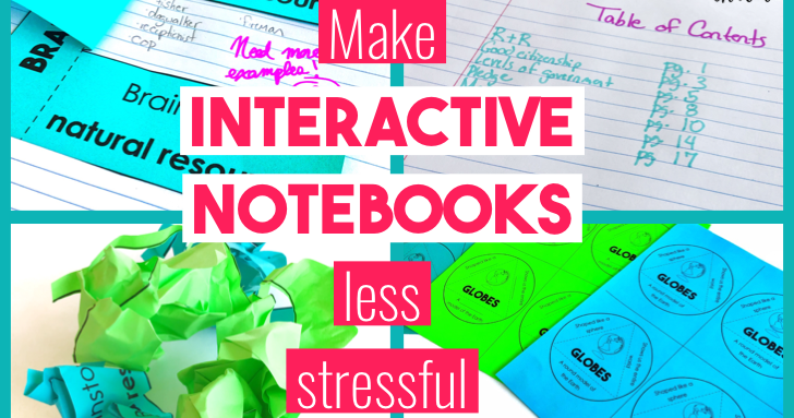 How to make interactive notebooks less stressful | Glitter in Third