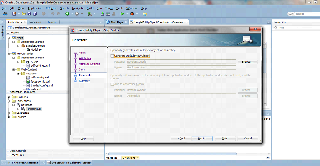 How To Create An Entity Object In Jdeveloper 12c ~ Oracle Adf 12c Application Development