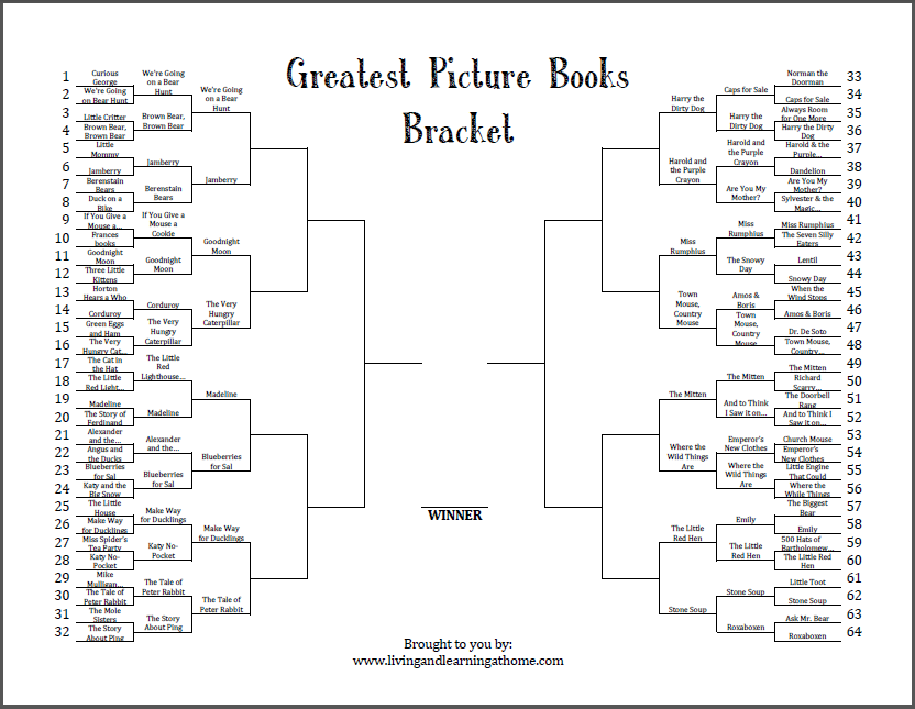 Living and Learning at Home: Greatest Picture Book Bracket - Round 3