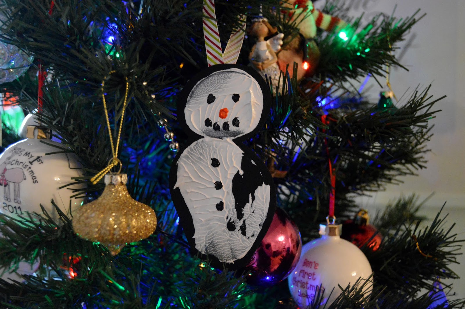 Potato Print Snowmen - Easy Christmas Craft - We're going on an adventure