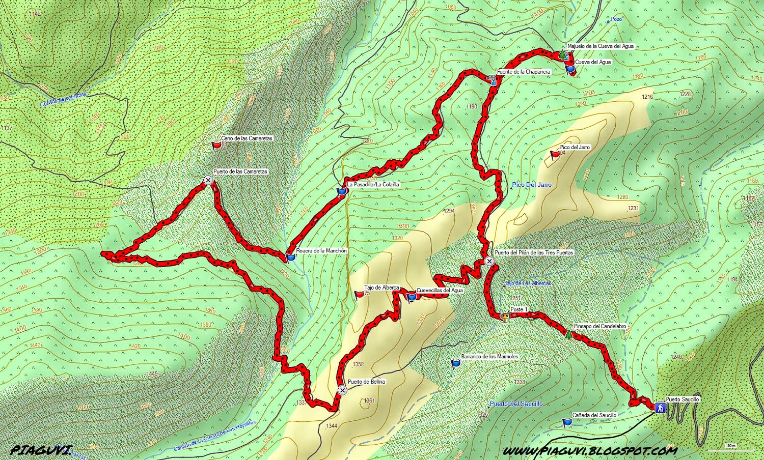 PIAGUVI Senderismo.: Puerto del Saucillo - Cueva del Agua – Puerto de ...