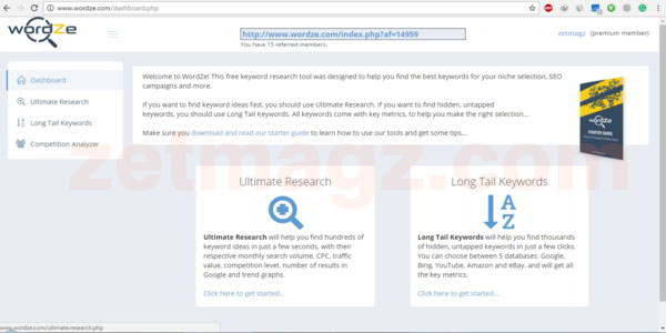 Riset Keyword “kata kunci” Artikel Menggunakan Wordze