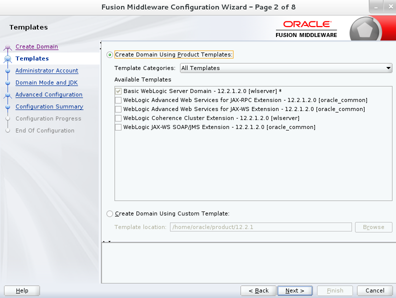 Creating Weblogic Domain For Weblogic Server Oraclenext Solution To Your Oracle Problems