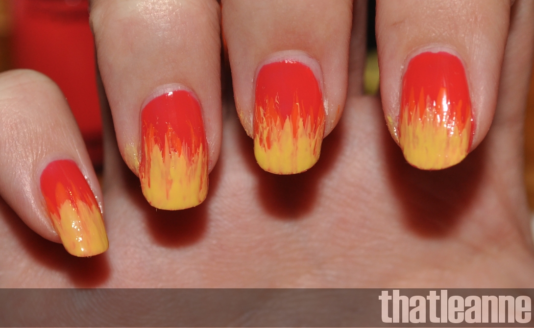 thatleanne: Firey Autumn Leaves nail art