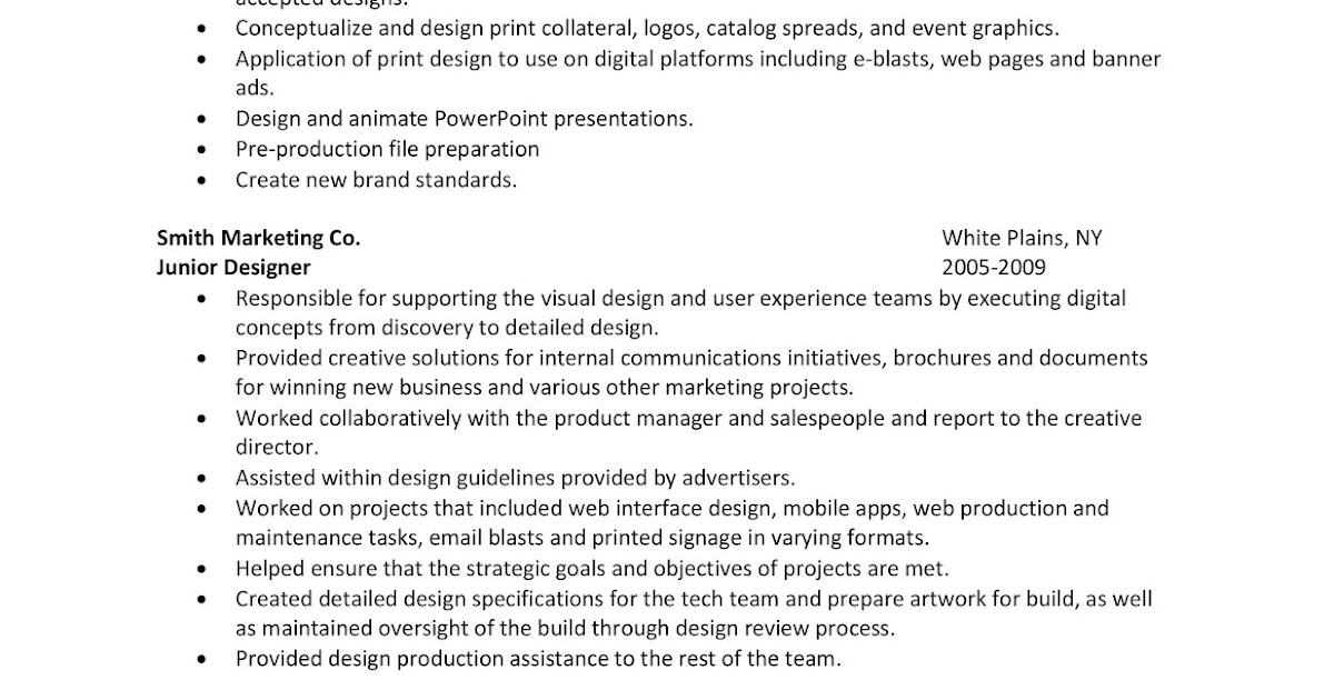 Career Advice & Pro Wrestling Business : Sample Resume: Graphic Designer