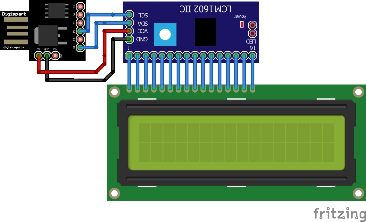 GitHub - zanjie1999/usb2lcd: Sparkle USB2LCD (LCD2USB) lcd1602 tiny85 digispark