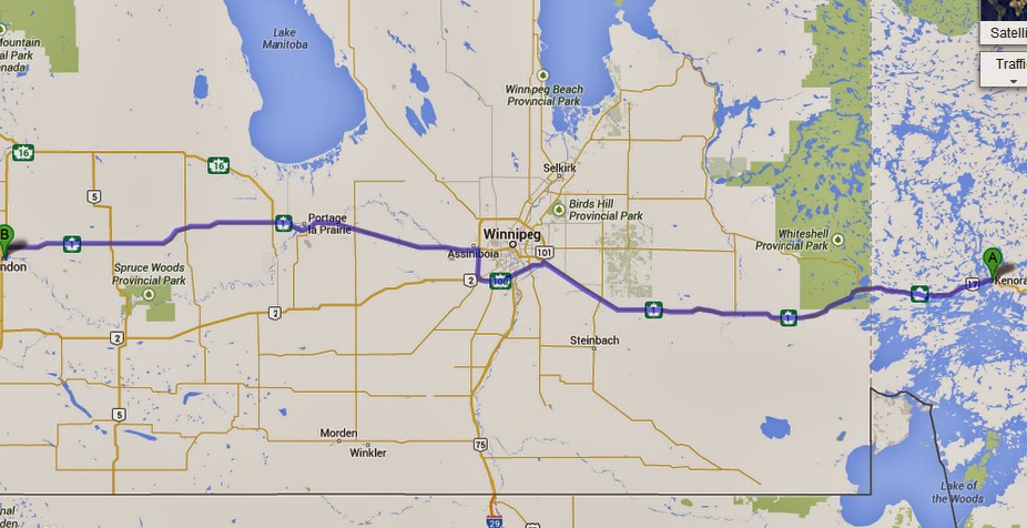 “Wandering Weiss”: 432 km - Kenora to Brandon Manitoba