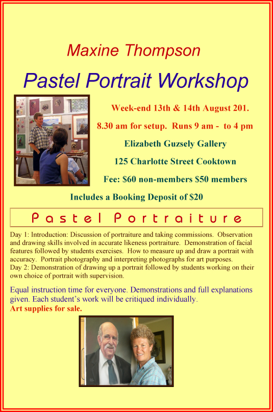 Cooktown Art: Pastel Portrait Workshop 13, 14 August 2011