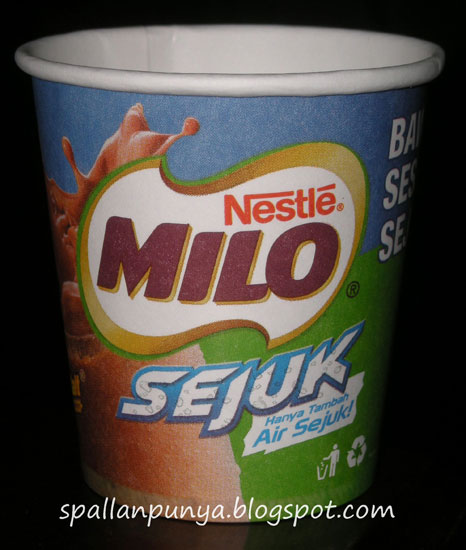 ...dah masuk kotak: Paper Cup Milo Sejuk