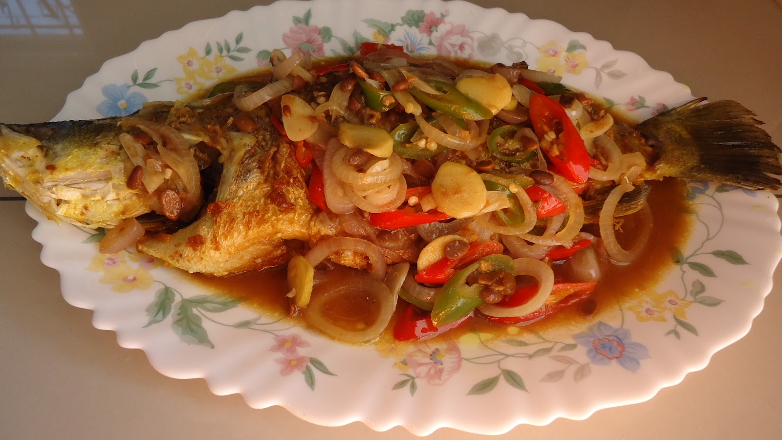 Zara ♥ Baking: IKAN SIAKAP MASAK TAUCHU...