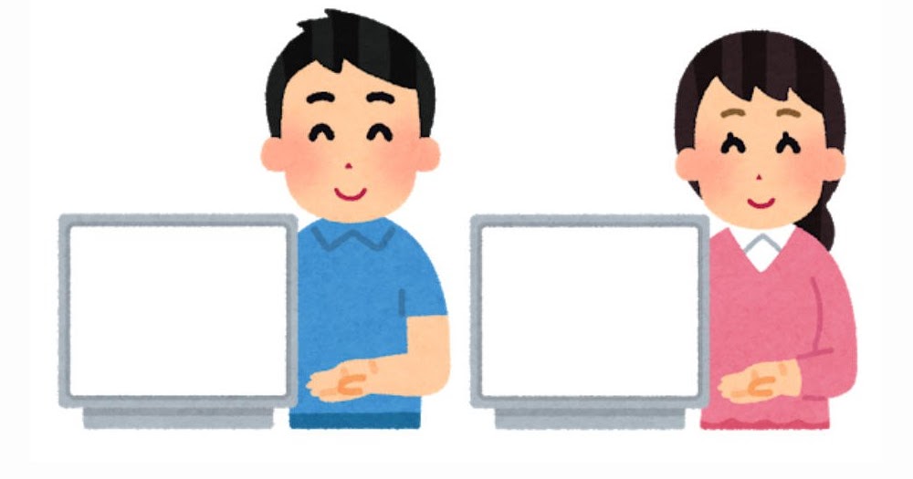 モニターを見せる人のイラスト | かわいいフリー素材集 いらすとや