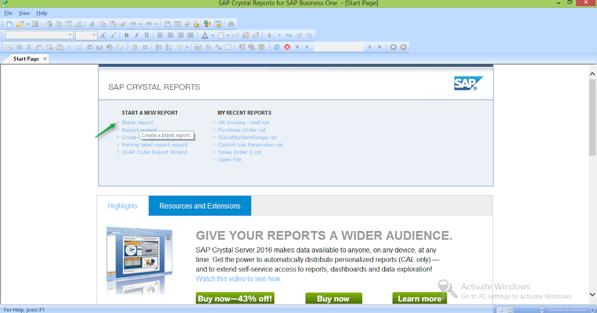 SAP Business One: Crystal Report SAP Business One