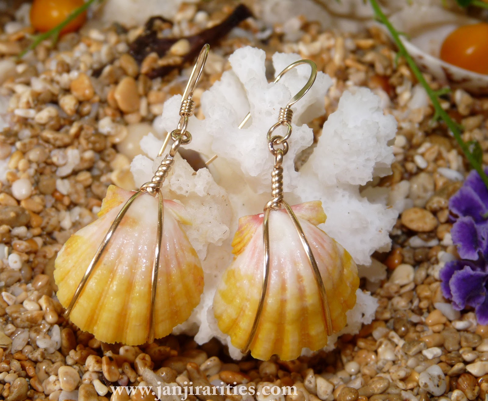 Kahelelani & Sunrise shell jewelry by.... Janjira: Sunrise shells earrings