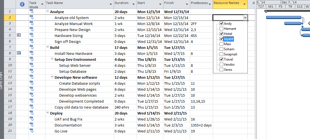 Assigning Resource to Task | Quick MS Project
