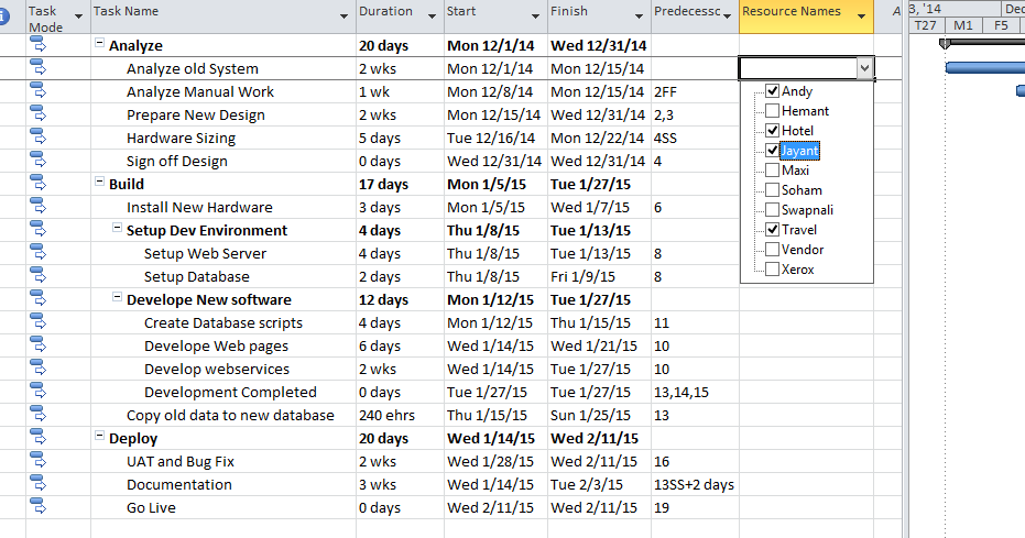 Assigning Resource to Task | Quick MS Project