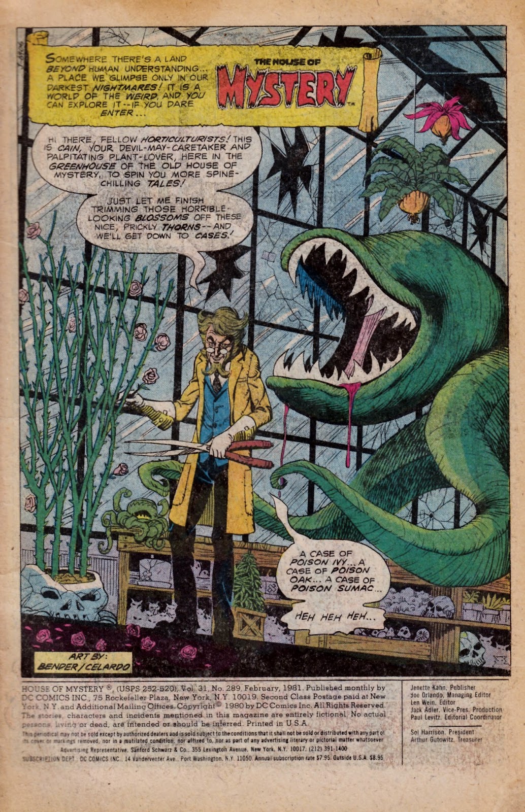 Mixed-Up Monster Club: The House of Mystery (DC Comics, 1981 - "School ...