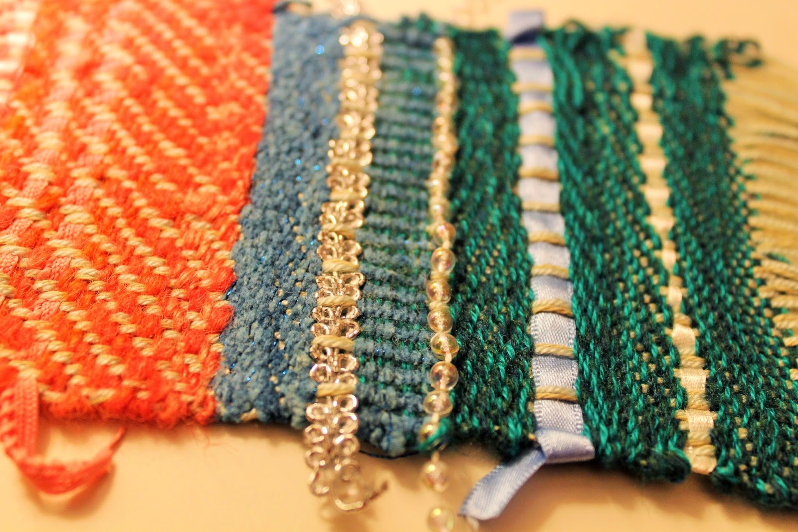 Silver Bells and Cockle Shells: Hand Woven Fabric Sample