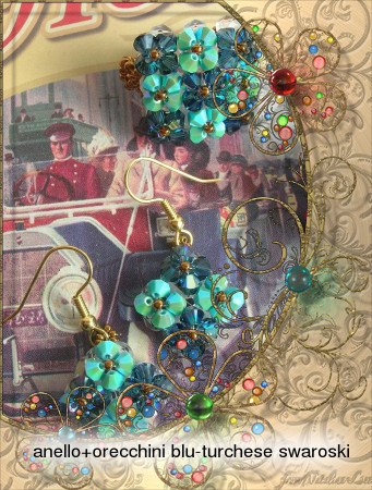 Perlinando ...: Orecchini e anello con fiorellini di swaroski