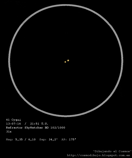 Dibujando el cosmos: 61 Cygni
