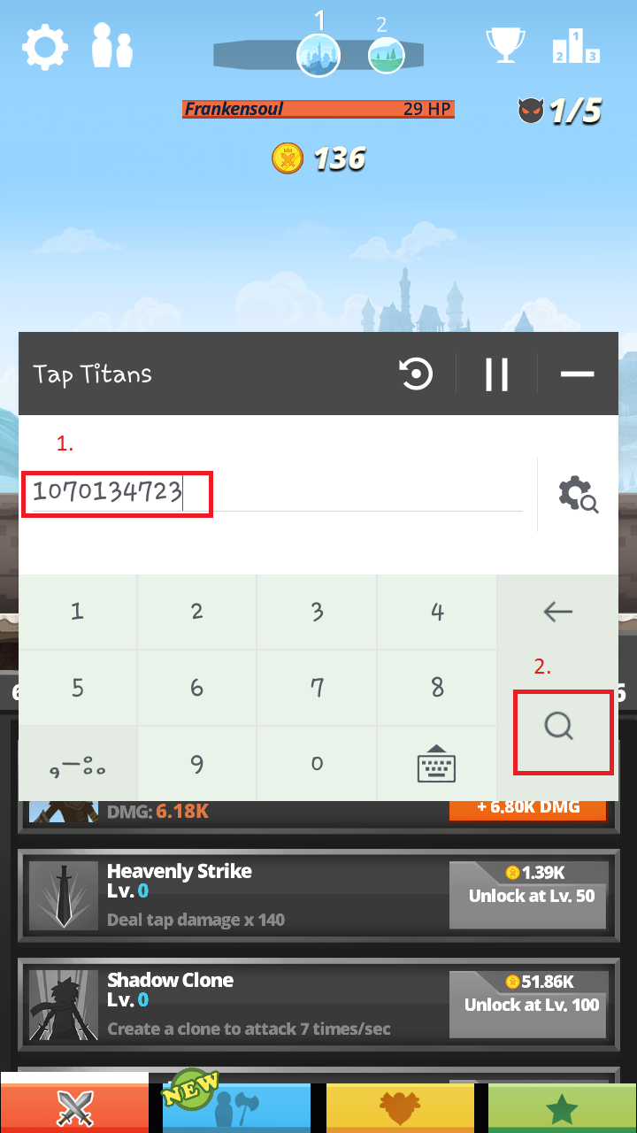 Tap Titans on Android Hack
