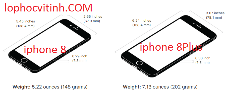 IPHONE 8 VS 8 PLUS TECHNICAL SPECIFICATIONS - Lớp học Vi Tính - khóa ...