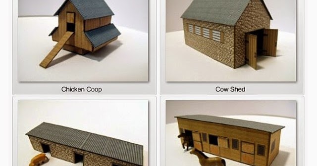 N Gauge Model Making: 4 N Gauge Model Card Farm Building Plans