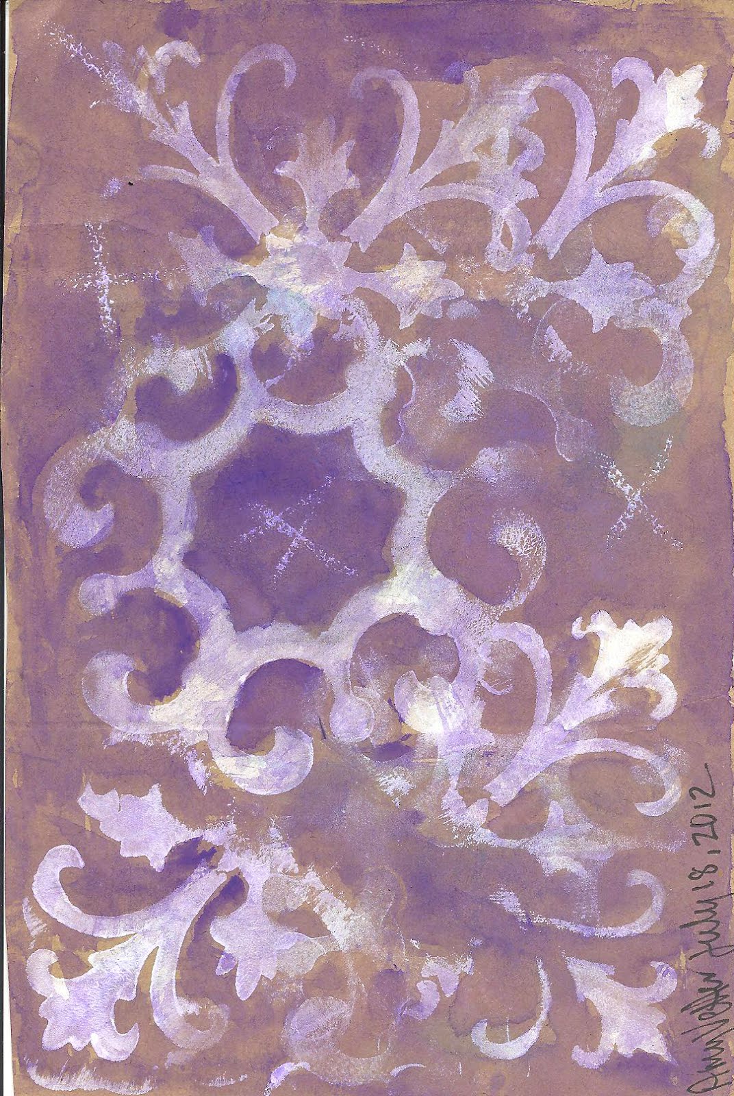 Amy's Art Journal: Green & Purple Prints