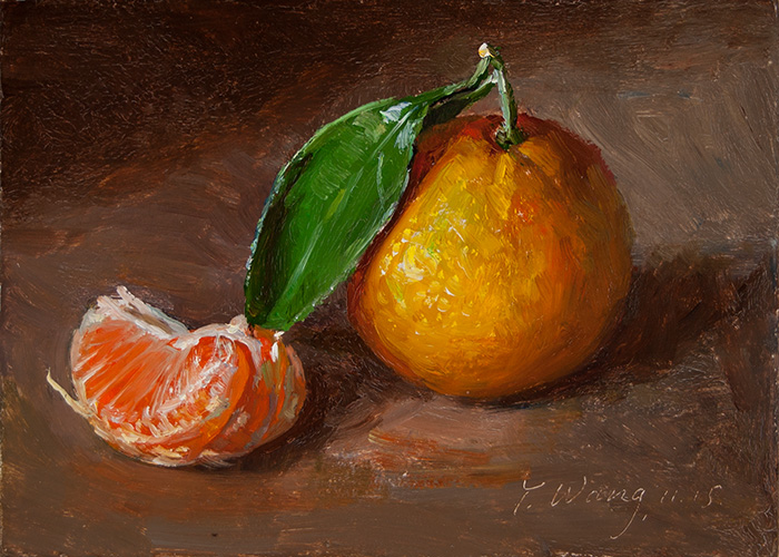 Wang Fine Art: tangerine orange still life painting a day original ...