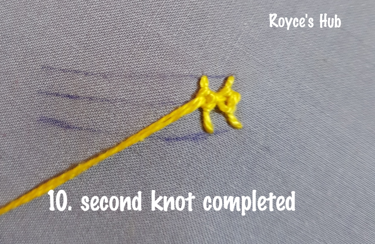 Royce's Hub: Decorative Embroidery Stitches: Basque Knot Stitch