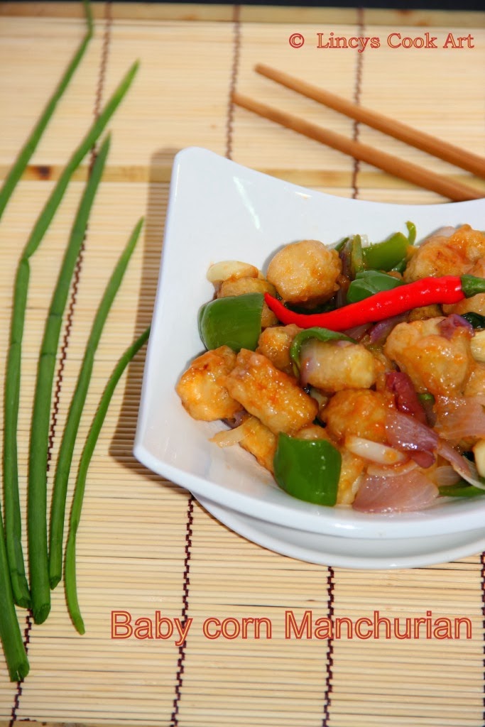 Babycorn Manchurian (Dry) ~ Lincy's Cook Art