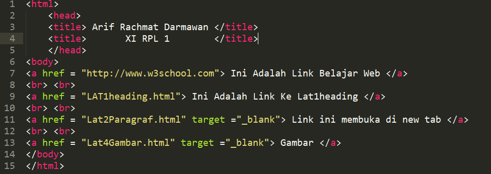 Contoh Kodingan Html