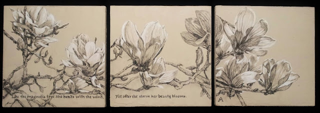 Alice McMahon: Magnolia triptych