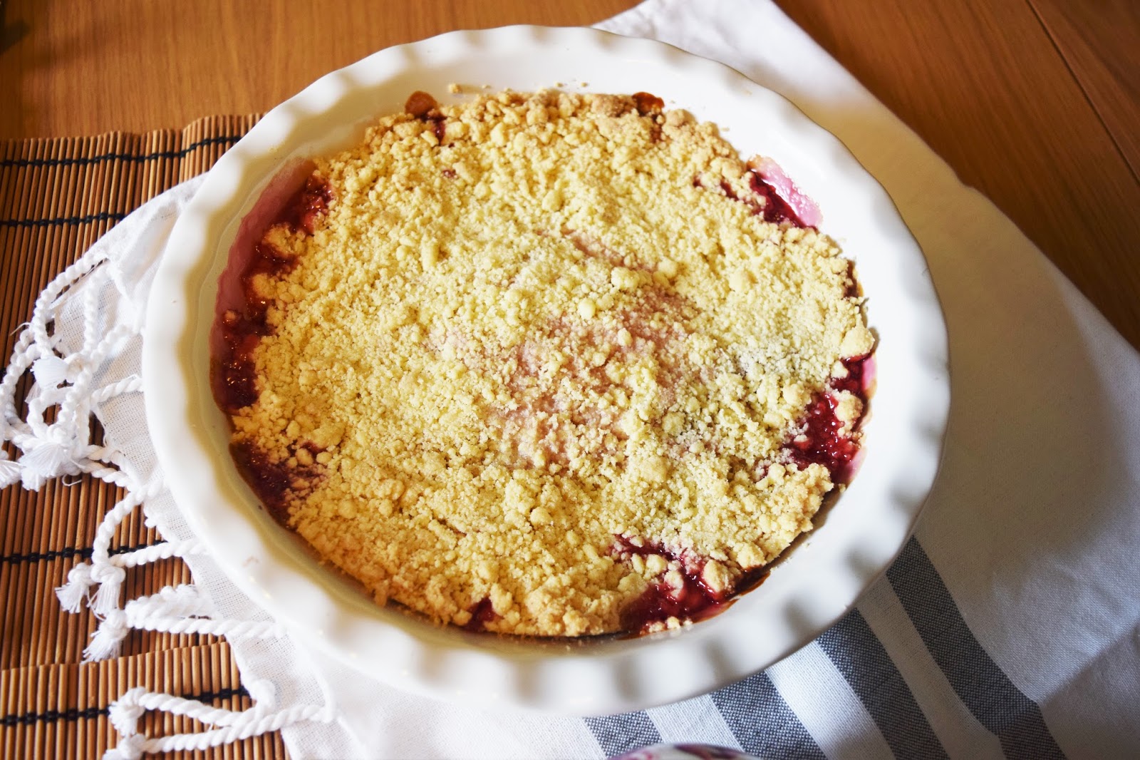 BAKING A COSY RASPBERRY CRUMBLE - A Life With Frills