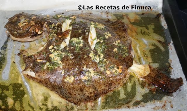 Las Recetas de Finuca: Rodaballo asado al ajillo