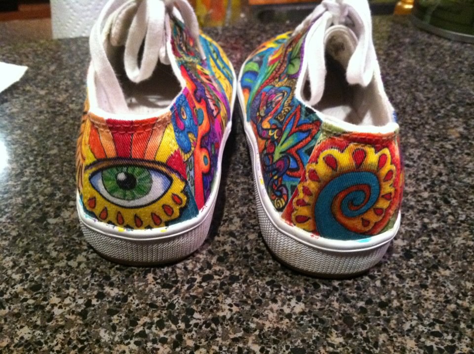 GypsyBird Creations: Psychedelic shoes