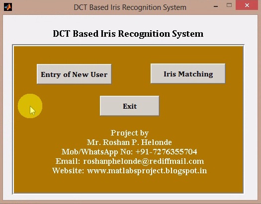 Iris Recognition Using Discrete Cosine Transform DCT Matlab Project ...
